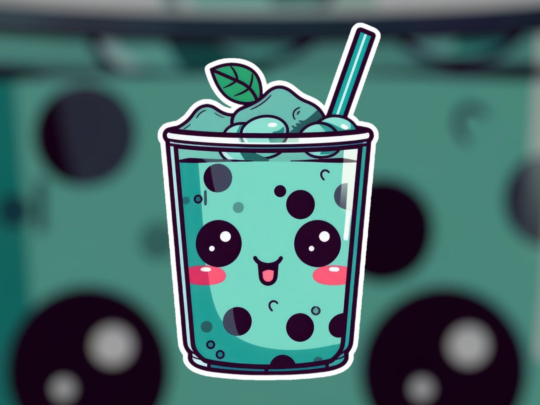Kawaii Boba Tea Sticker | Cute Kawaii Sticker | - Etsy