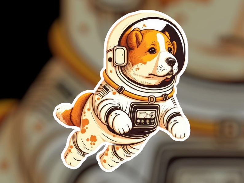Dog in Space Sticker | Dog Sticker | Space | Astronaut | Cute Animal ...