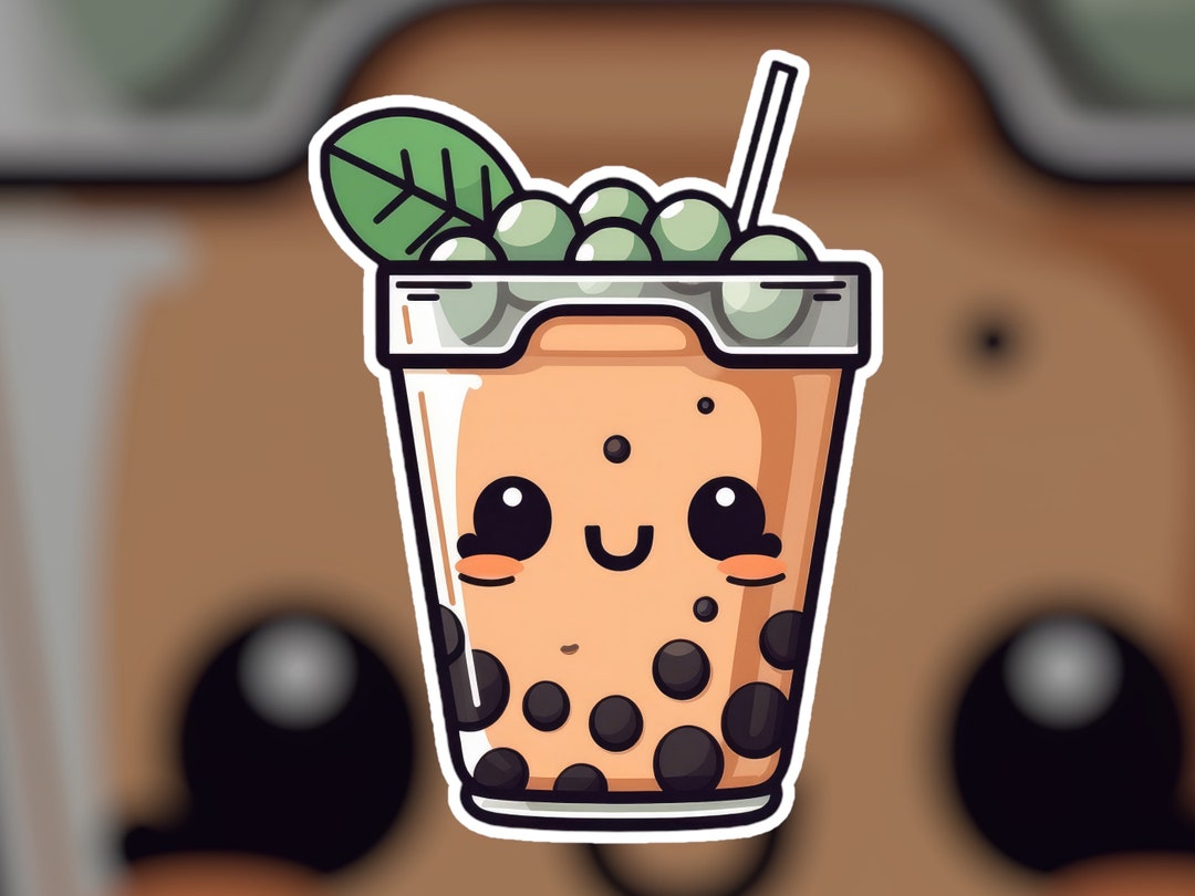 Kawaii Boba Tea Sticker | Cute Kawaii Sticker | Food and Drink - Etsy