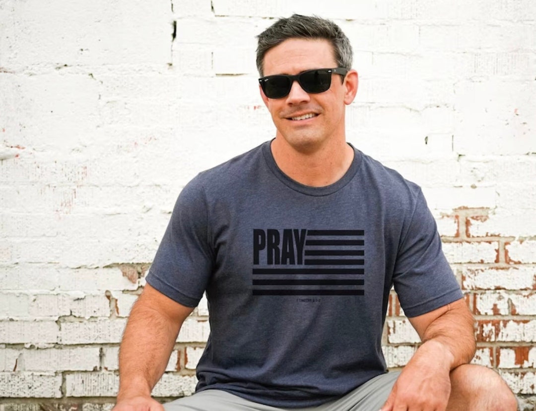 Christian Prayer Flag Shirt Memorial Day Tee Father's Day Shirt ...