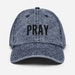 Embroidered Pray Vintage Baseball Hat Christian Apparel Pray Hat Bible ...