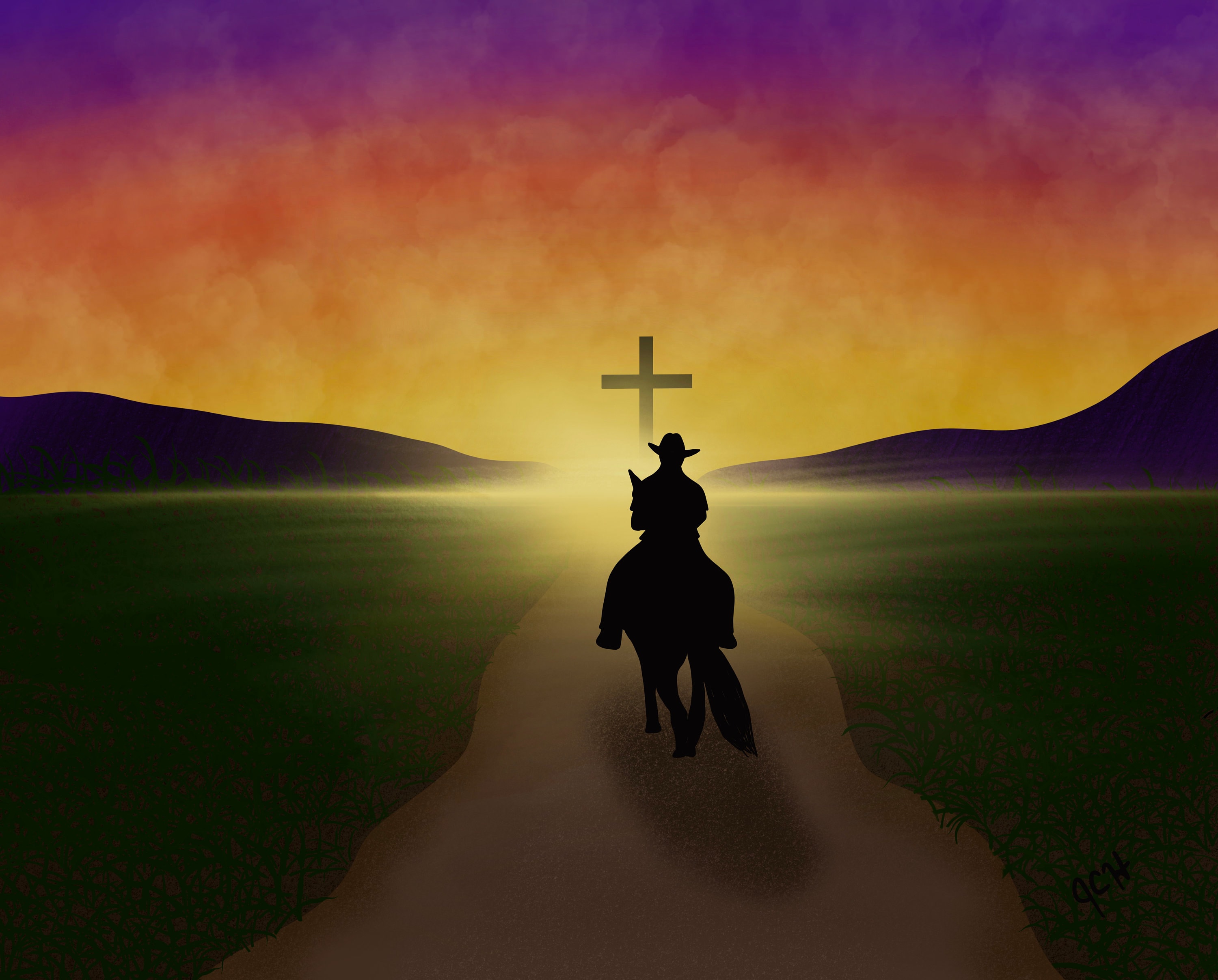 So Long Cowboy - Original Artwork - Instant Download - Western Cowboy ...