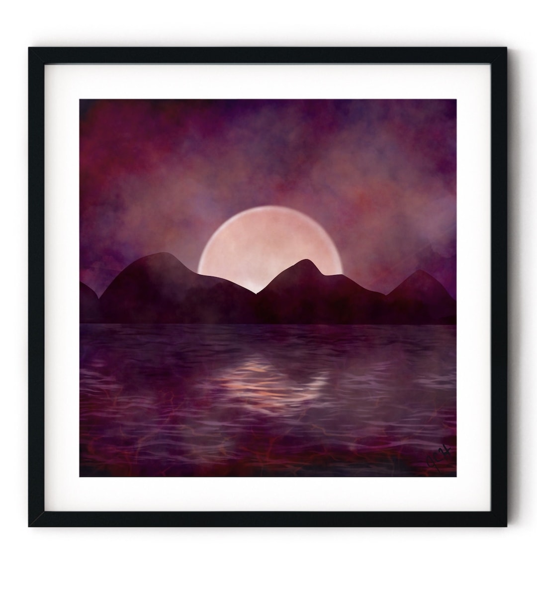 Purple Sunset Painting - Original Art - Instant Download - Sunset on ...