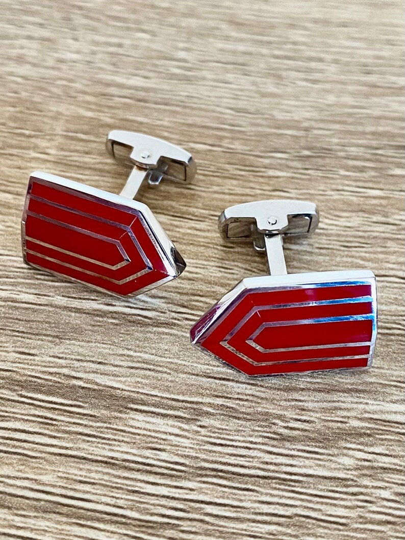 Red Carnelian Sterling Silver Deco Cufflinks - Etsy