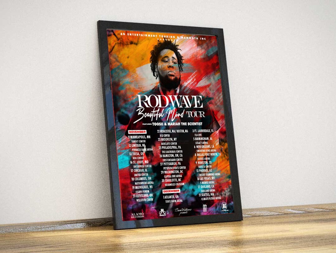 Rod Wave Poster Rod Wave Beautiful Mind Tour 2022 Poster - Etsy
