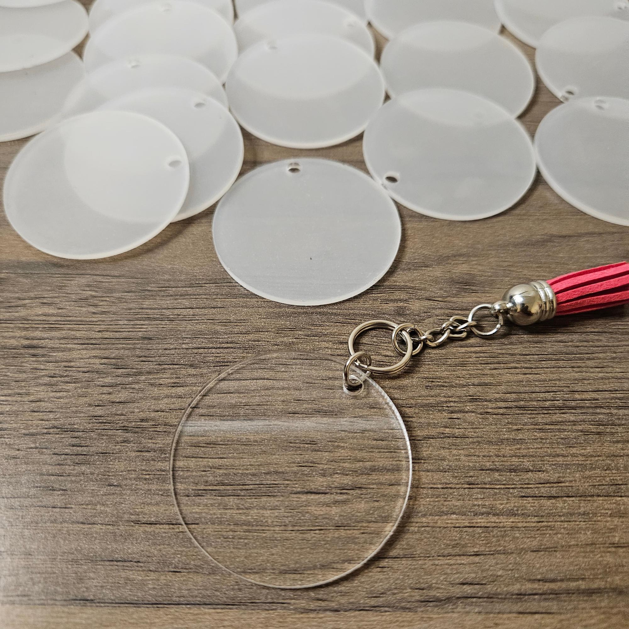 Round Acrylic Keychain Blanks 2inch Circle Clear Acrylic Blanks With ...