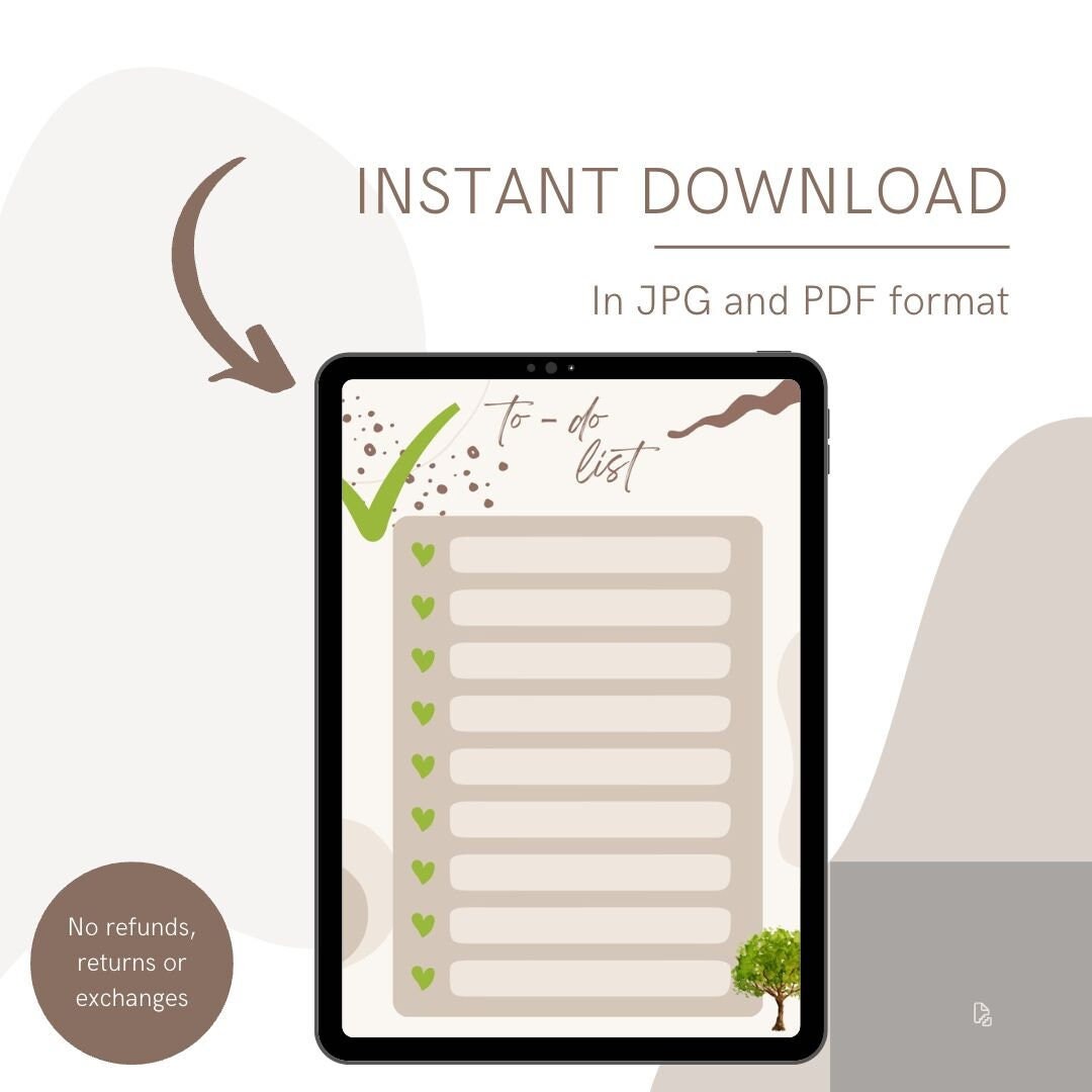 Instant Download-to-do List - Etsy