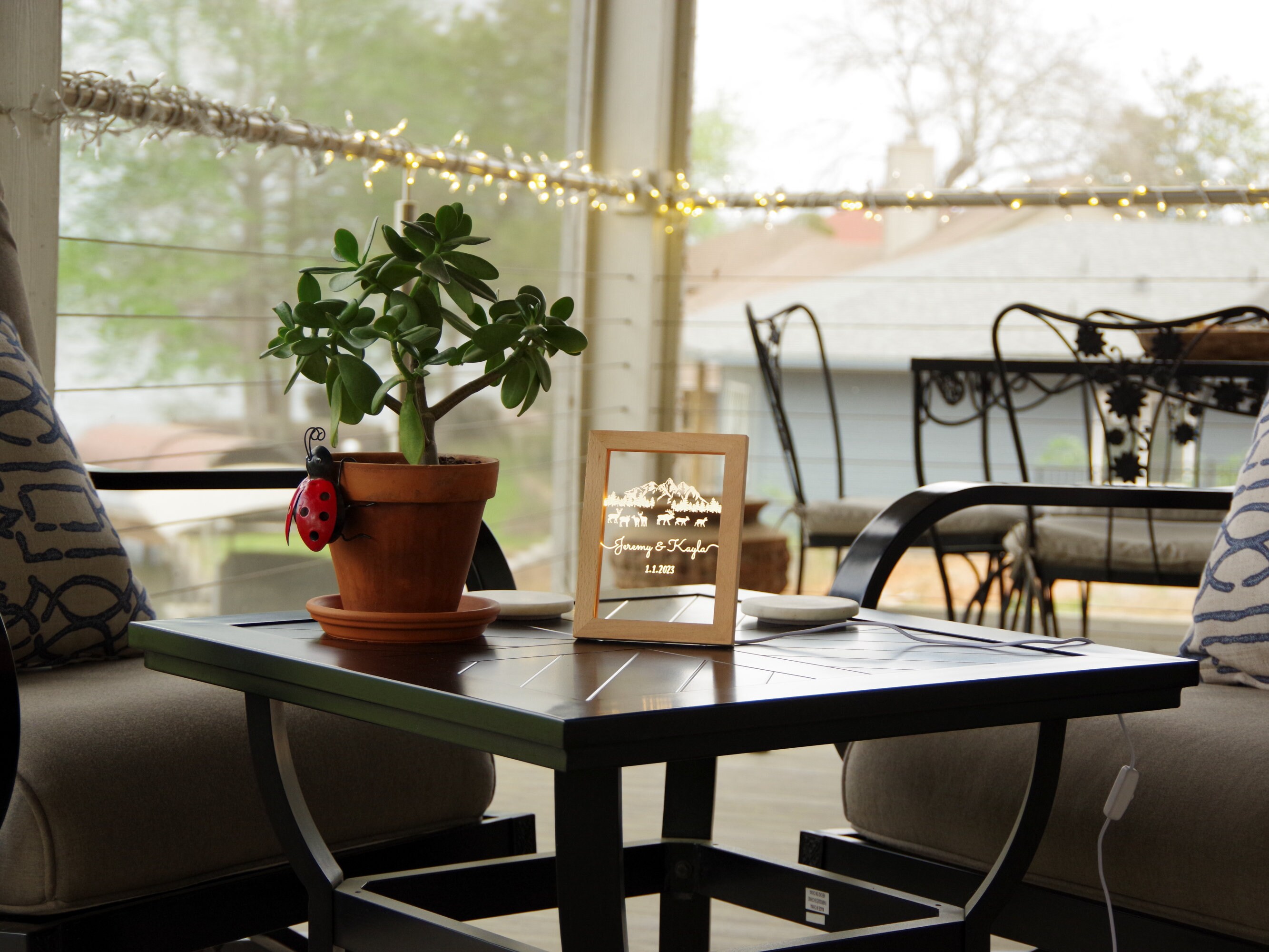 Engraved Acrylic Frame Light up Custom LED Weddings, Anniversary, Home ...