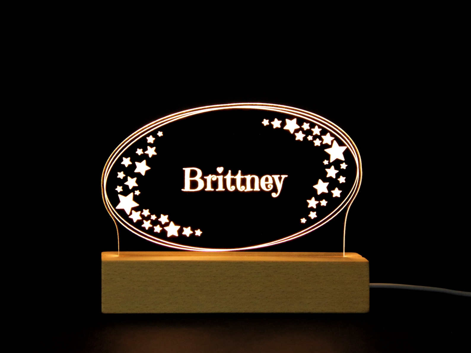 Personalized Engraved Acrylic Light up Sign - Starry Night Base ...