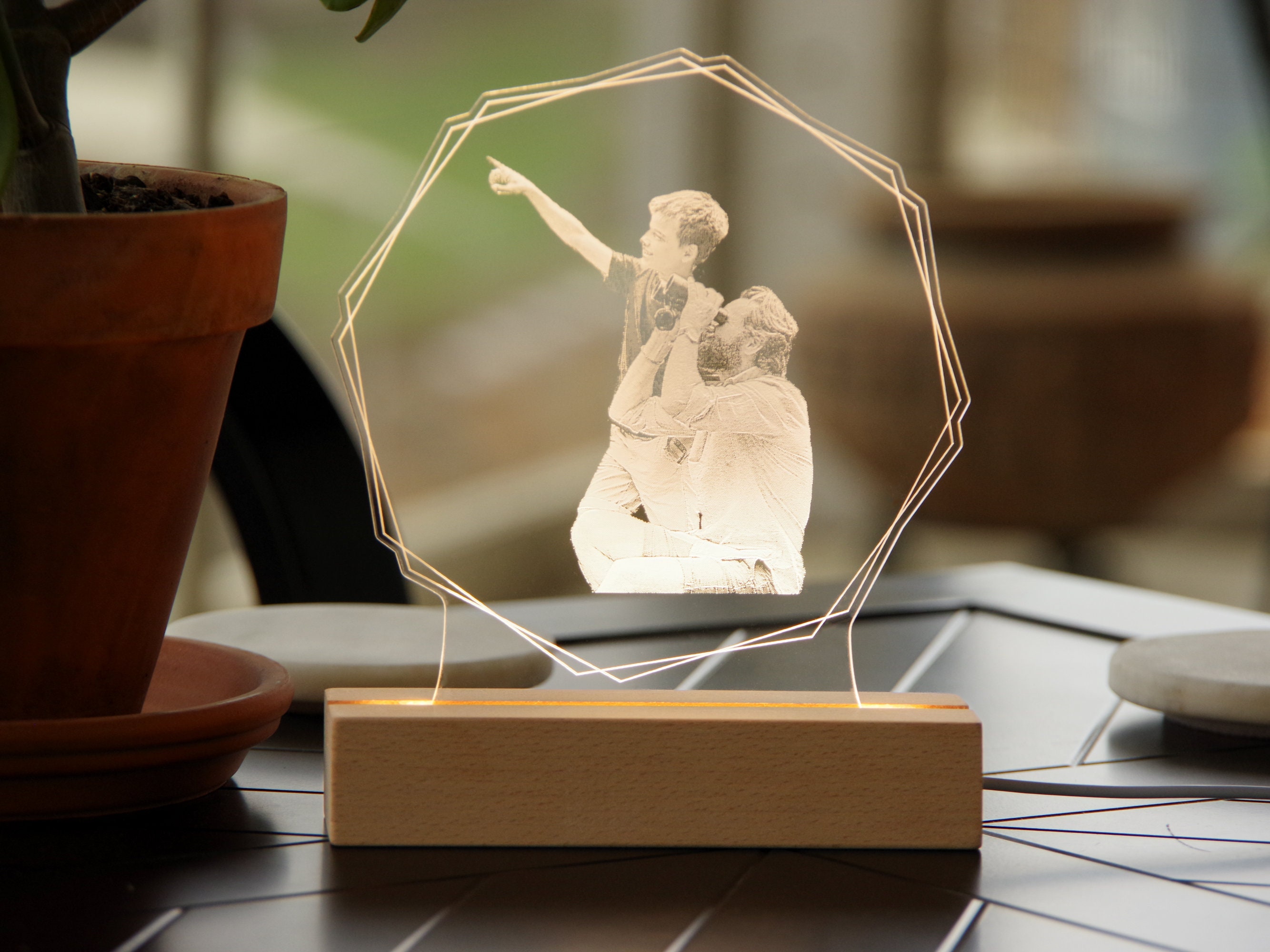 Photo Engraved Acrylic Sign Light up Custom LED Home Decor, Night Light ...