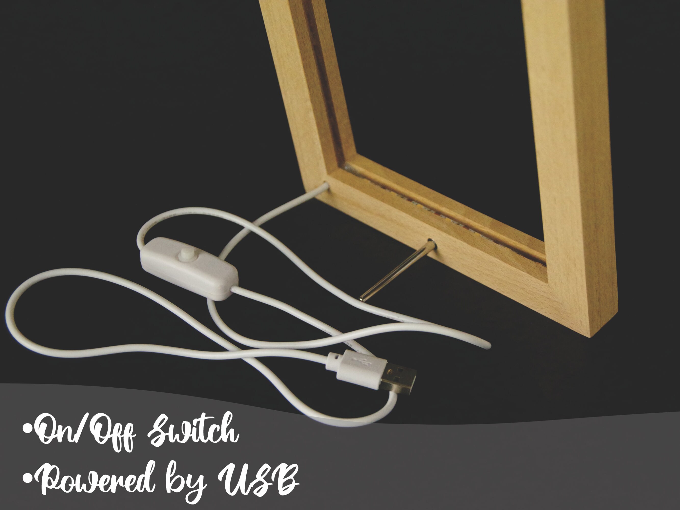 Engraved Acrylic Frame Light up Custom LED Weddings, Anniversary, Home ...