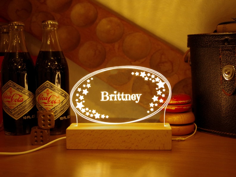 Personalized Engraved Acrylic Light up Sign - Starry Night Base ...