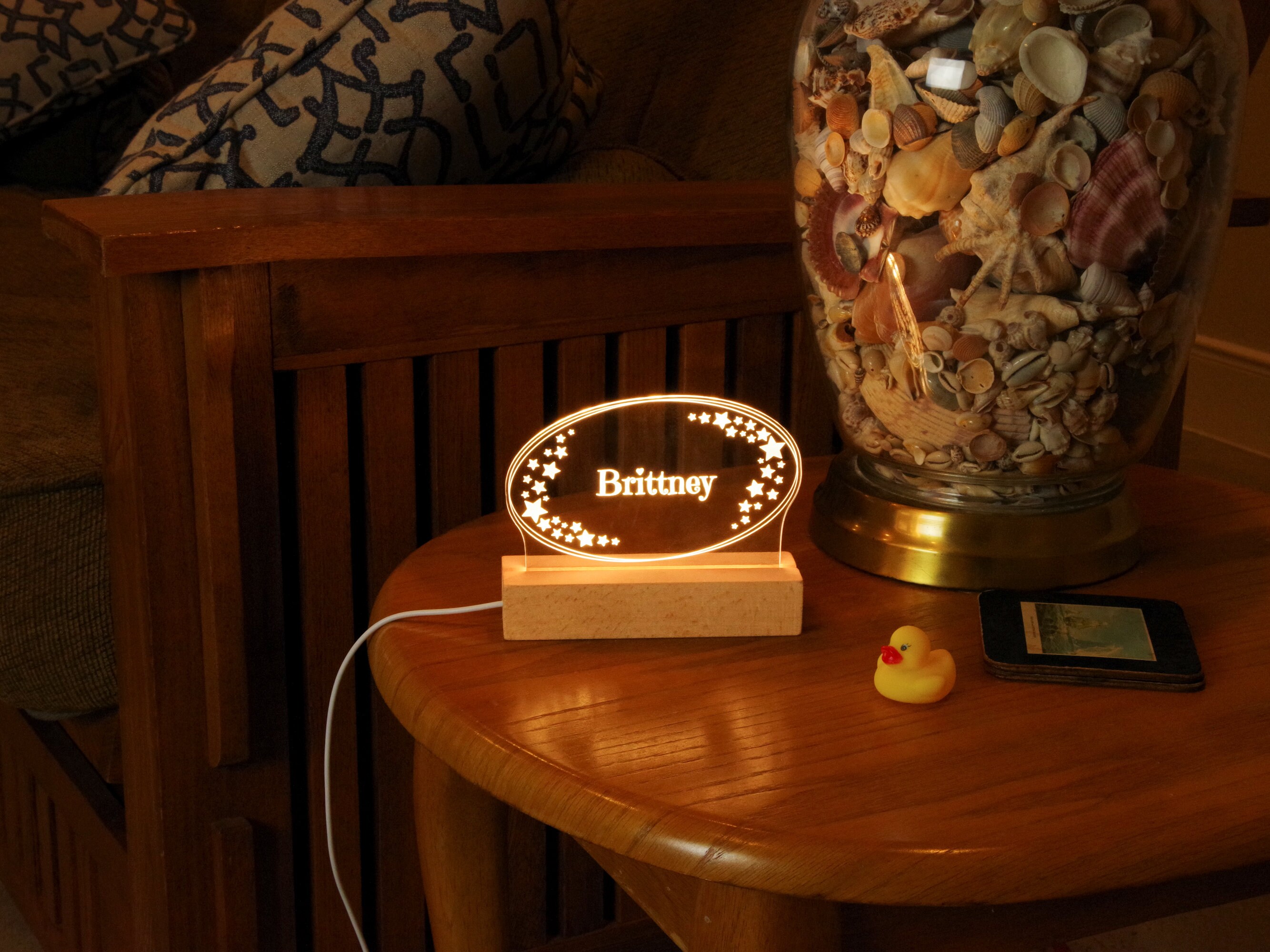 Personalized Engraved Acrylic Light up Sign - Starry Night Base ...