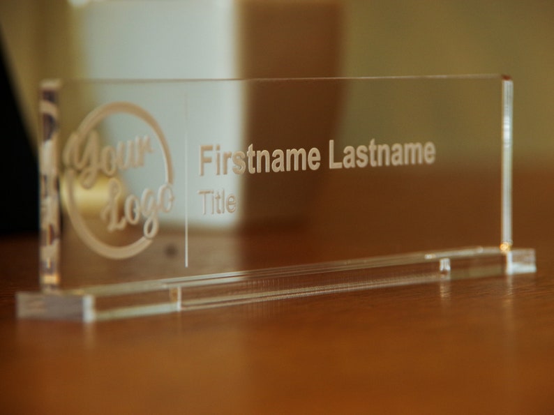 Desk Name Plate - Laser Engraved Acrylic Plaque, Personalized Sign ...