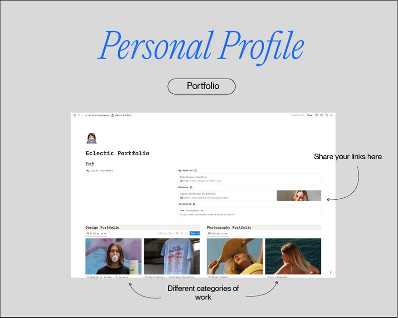Personal Profile - Concept Template - Etsy UK