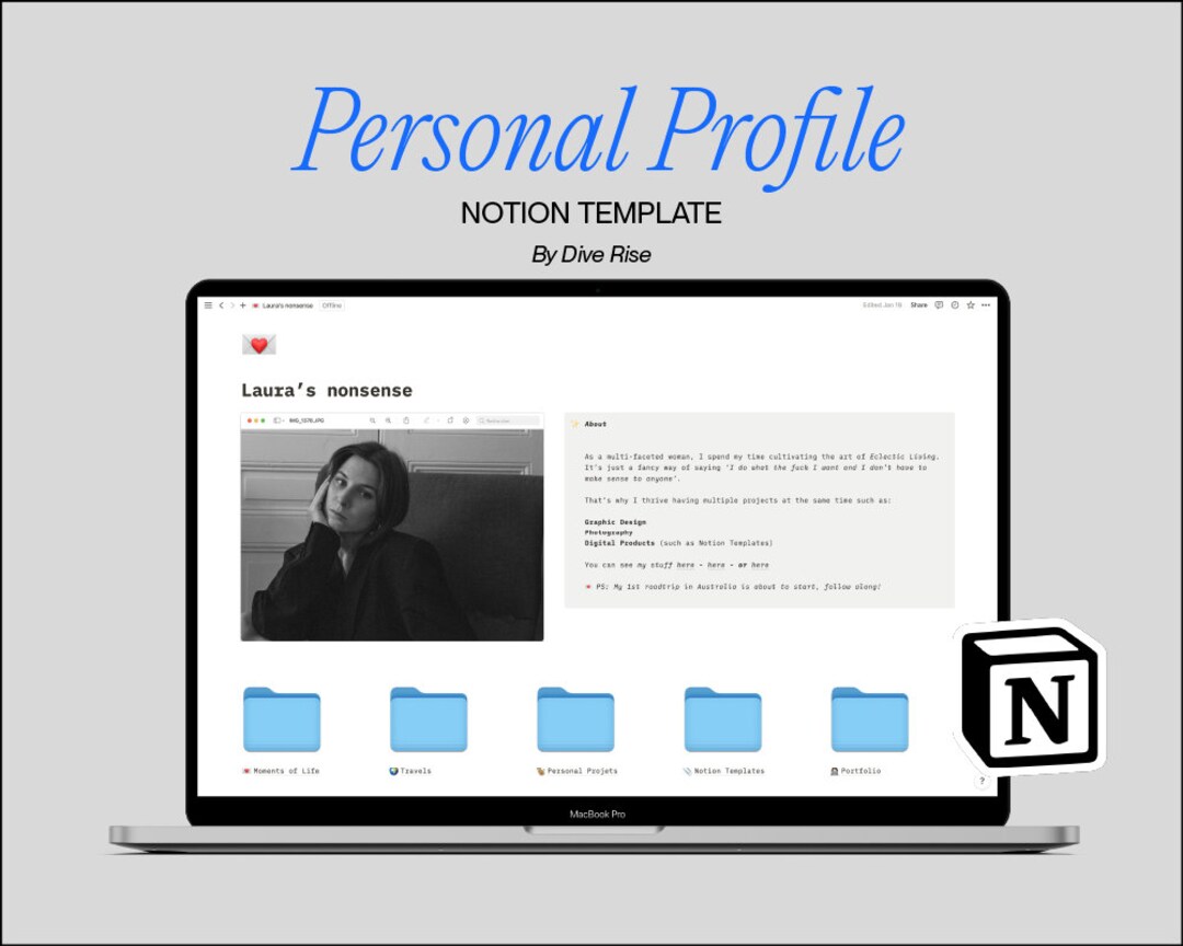 Personal Profile - Concept Template - Etsy UK