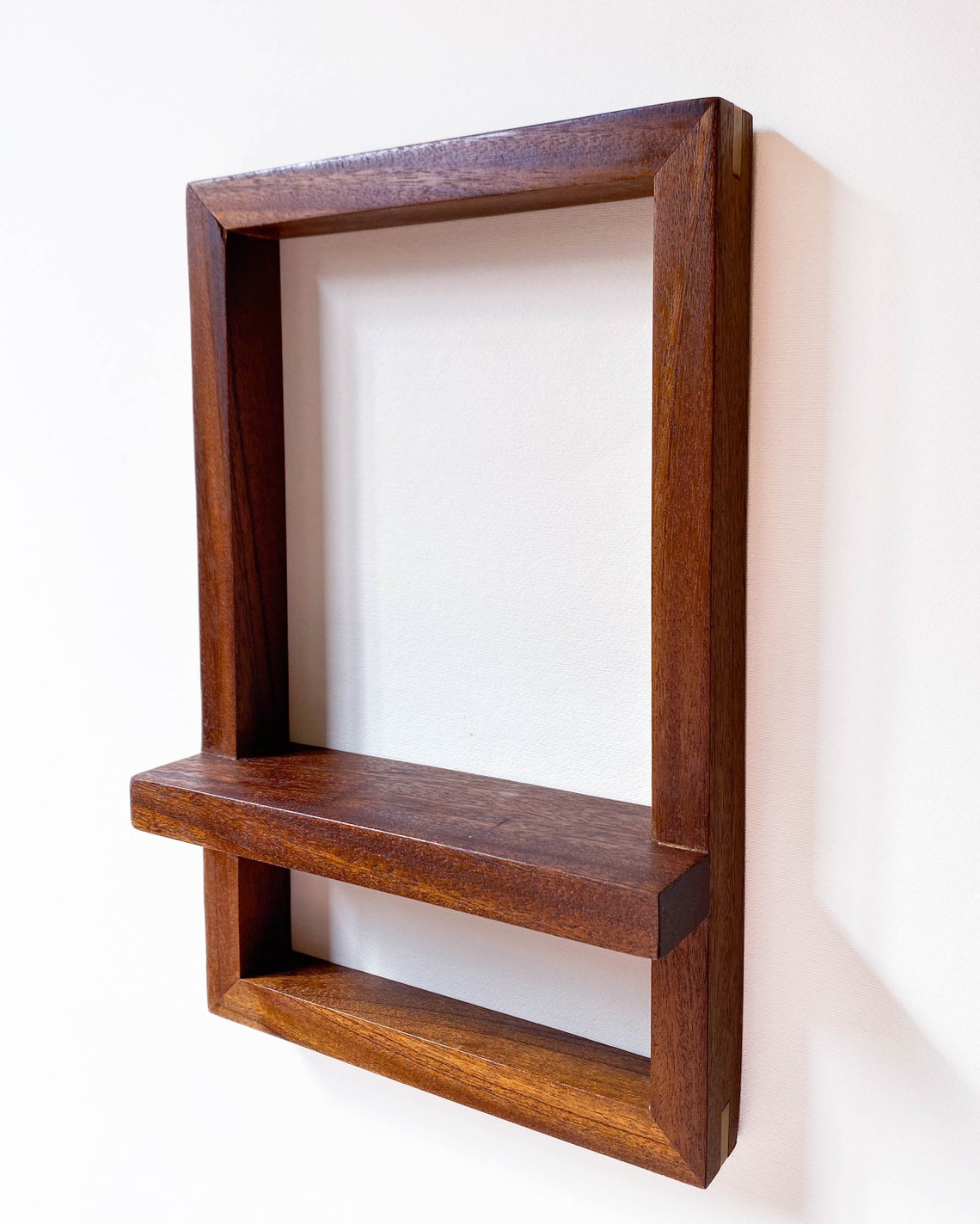 Rustic Wooden Frame Shelf - Handcrafted Wall-mounted Decor - Home Decor ...