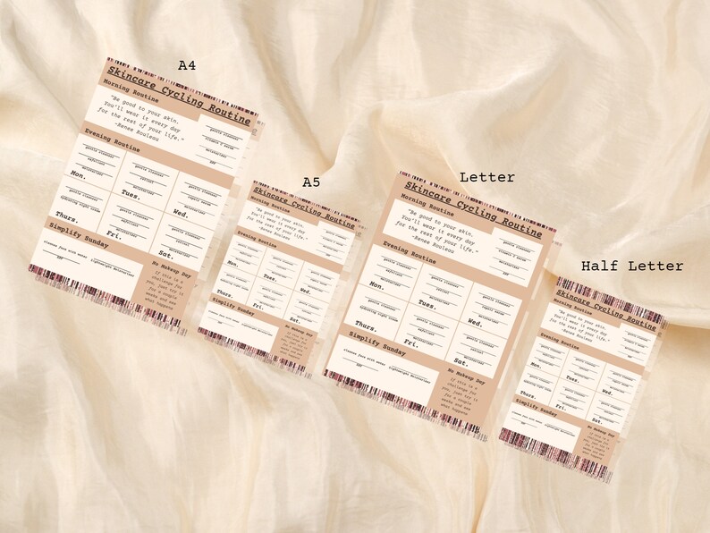Skin Cycling Routine Tracker Printable Easy Strategy Cheat Sheet For