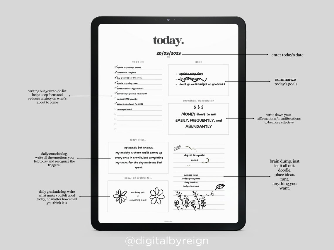 Minimalist Journal Template, Daily, Weekly, Monthly, Bullet Journal ...