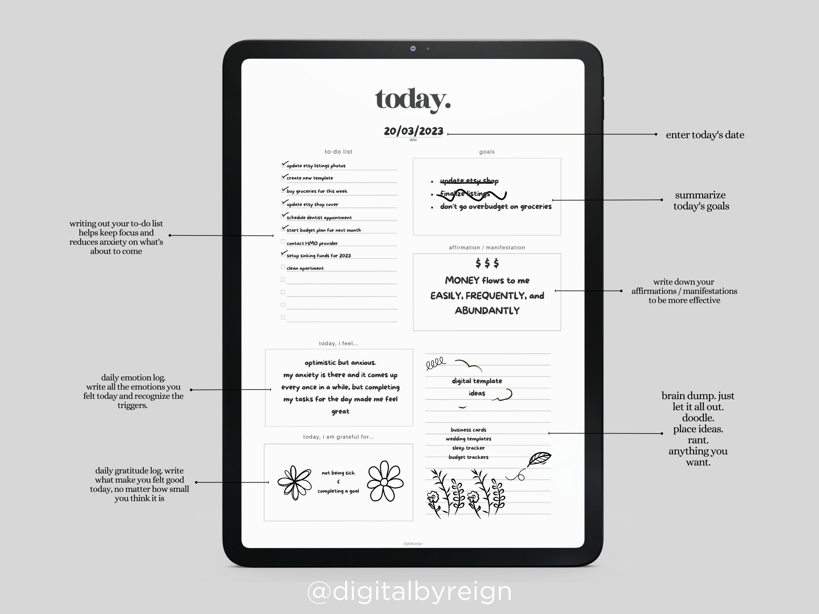 Minimalist Journal Template, Daily, Weekly, Monthly, Bullet Journal ...