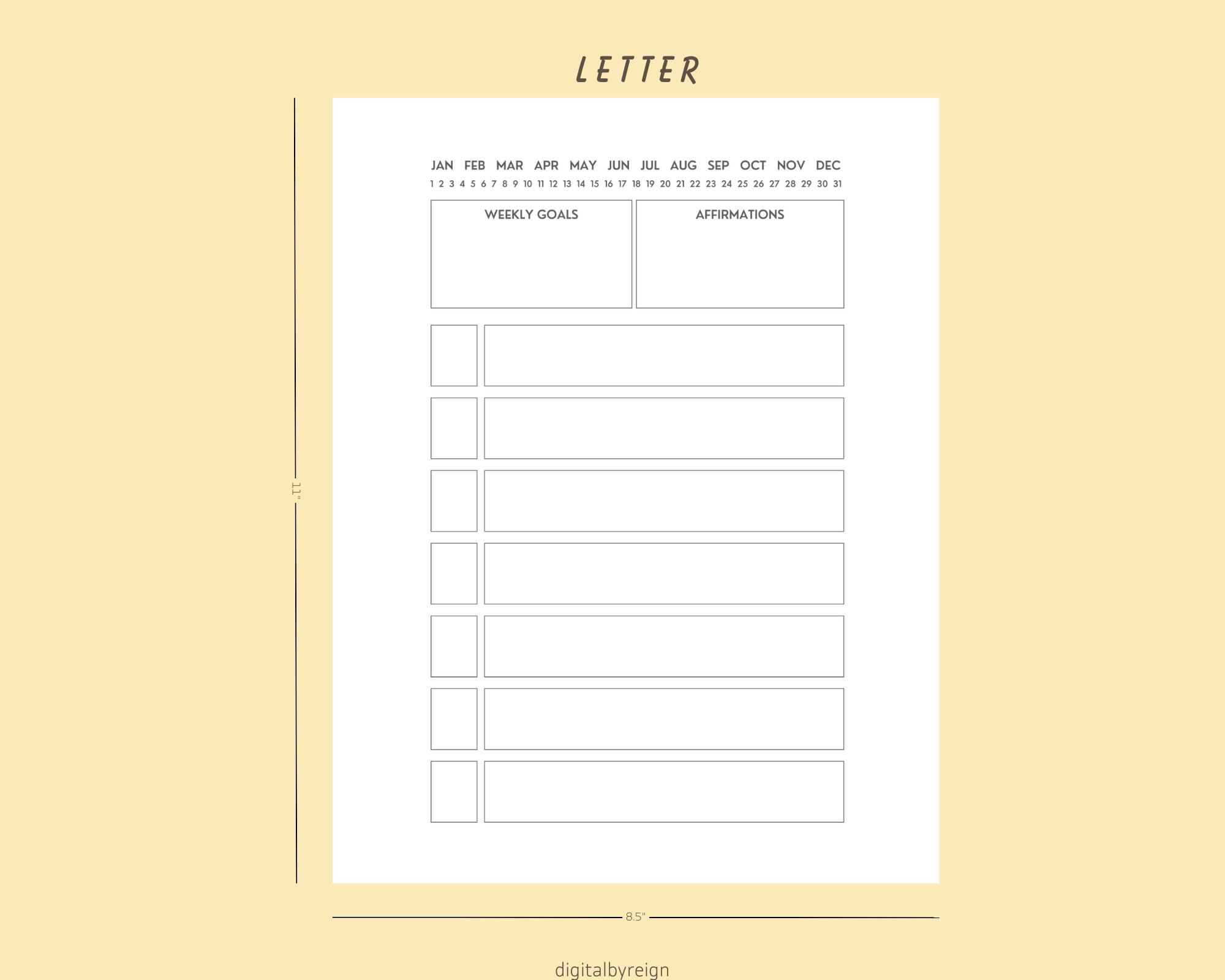 Weekly Journal Template, Daily Journal, Bullet Journal, Digital ...