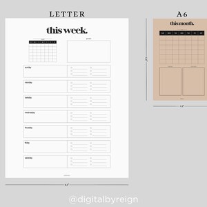 Minimalist Journal Template, Daily, Weekly, Monthly, Bullet Journal ...