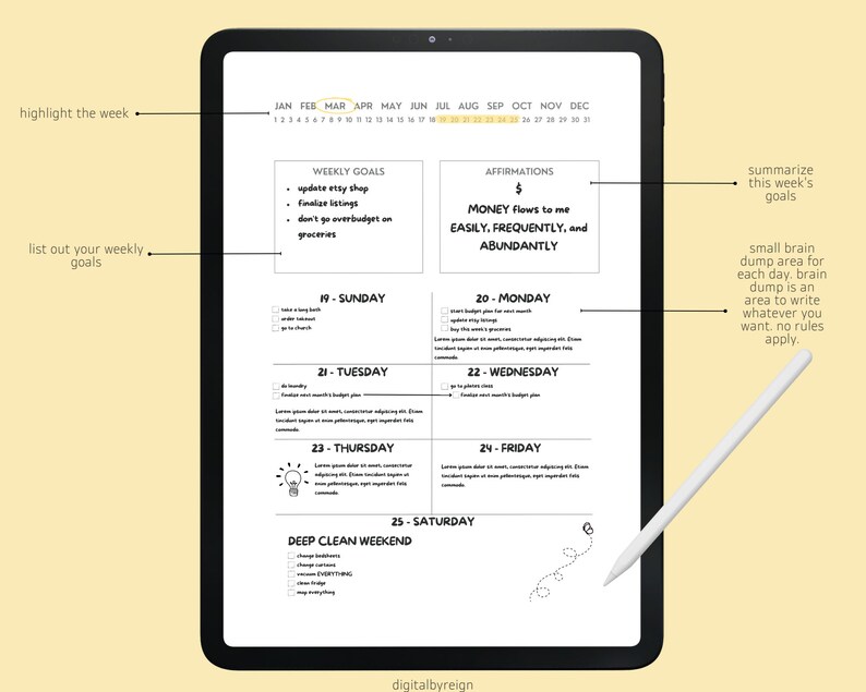 Weekly Journal Template, Daily Journal, Bullet Journal, Digital ...