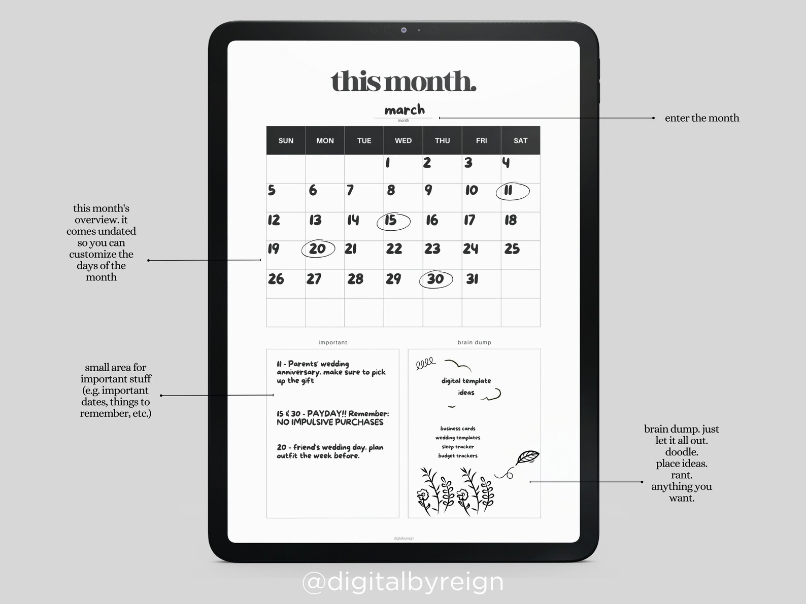 Minimalist Journal Template, Daily, Weekly, Monthly, Bullet Journal ...