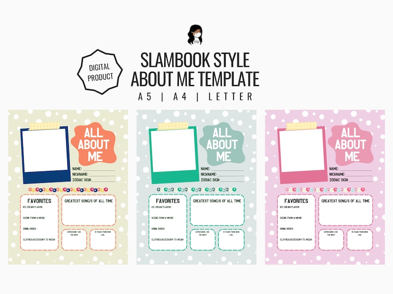 Slambook Style About Me Template, About Me Page, Slambook, Template ...