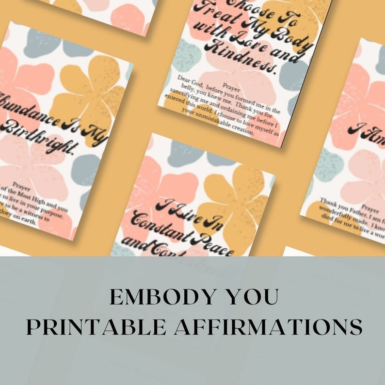 Teen and Preteen Vintage Flowers Affirmations, Prayer Cards, Destiny ...