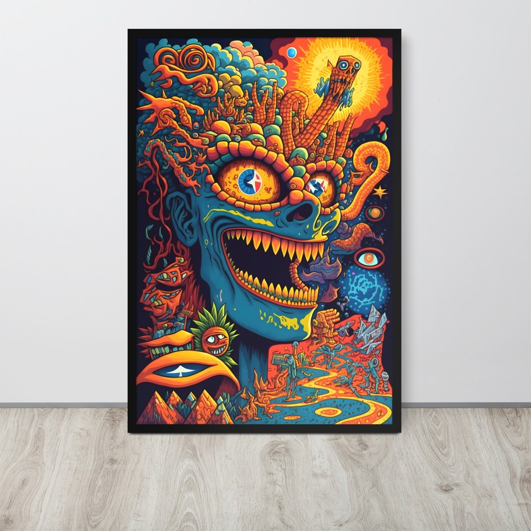 Trippy Demon Art Trippy Poster for Psychedelic Art Fans AI - Etsy