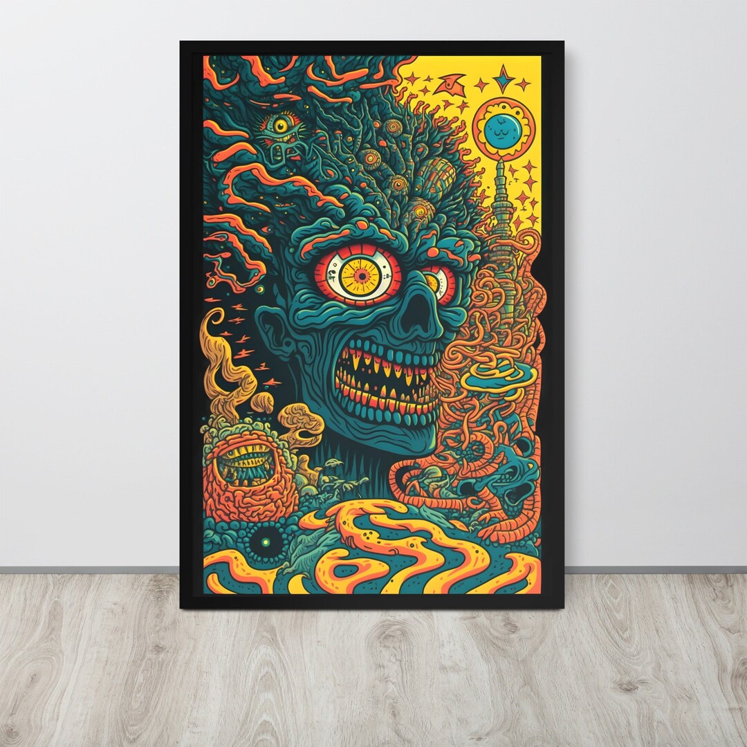 Trippy Demon Art Trippy Poster for Psychedelic Art Fans AI - Etsy