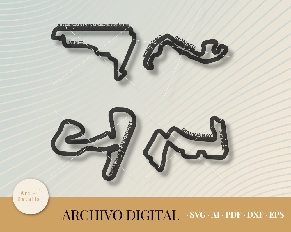 F1 TRACKS Formula 1 Digital File Circuits of Formula 1 - Etsy
