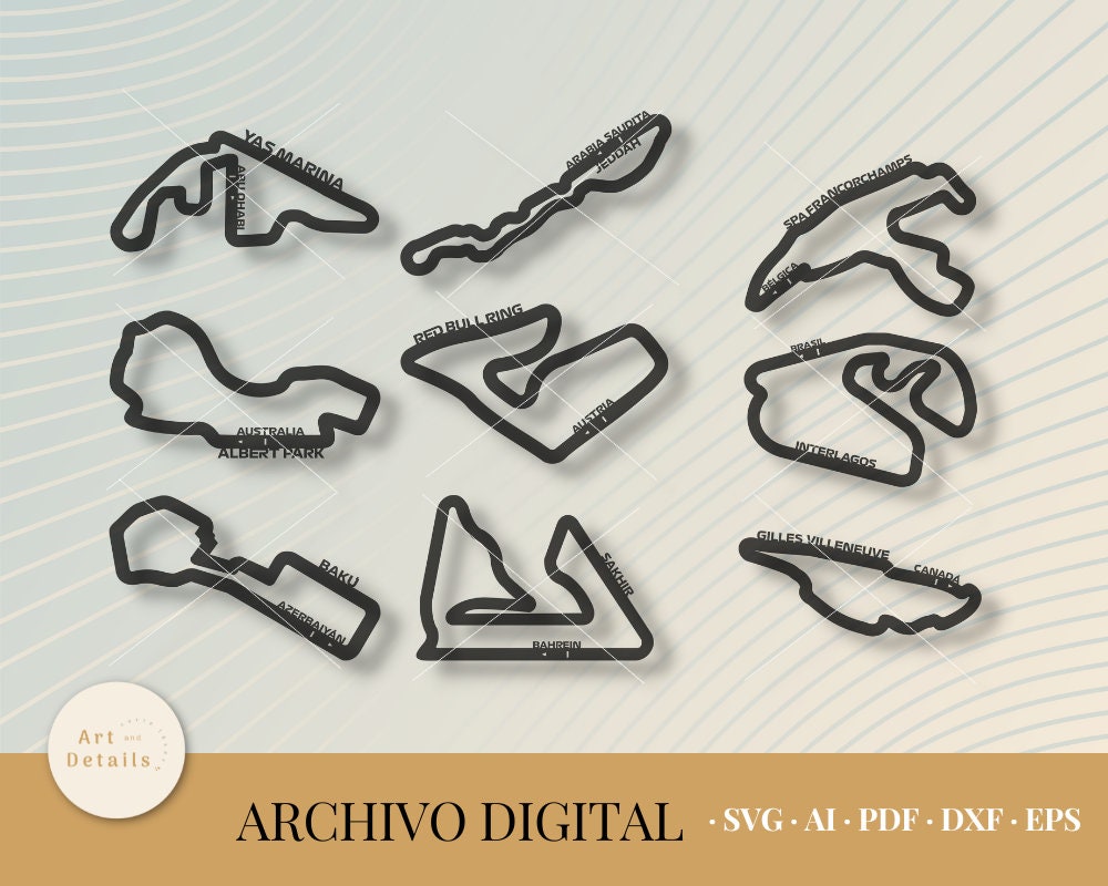 F1 TRACKS Formula 1 Digital File Circuits of Formula 1 - Etsy