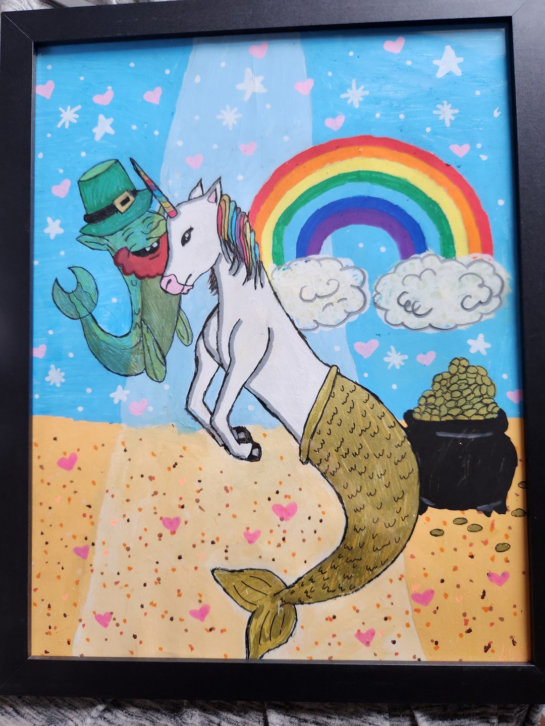 Unicorn Mermaid With Magical Sea Leprechaun - Etsy