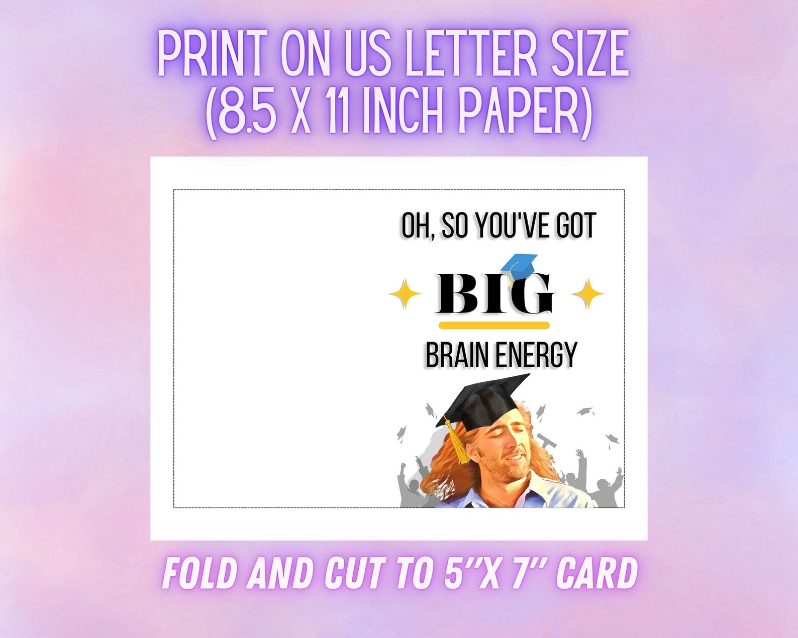 Printable Funny Nicolas Cage Graduation Card *DIGITAL* - Etsy