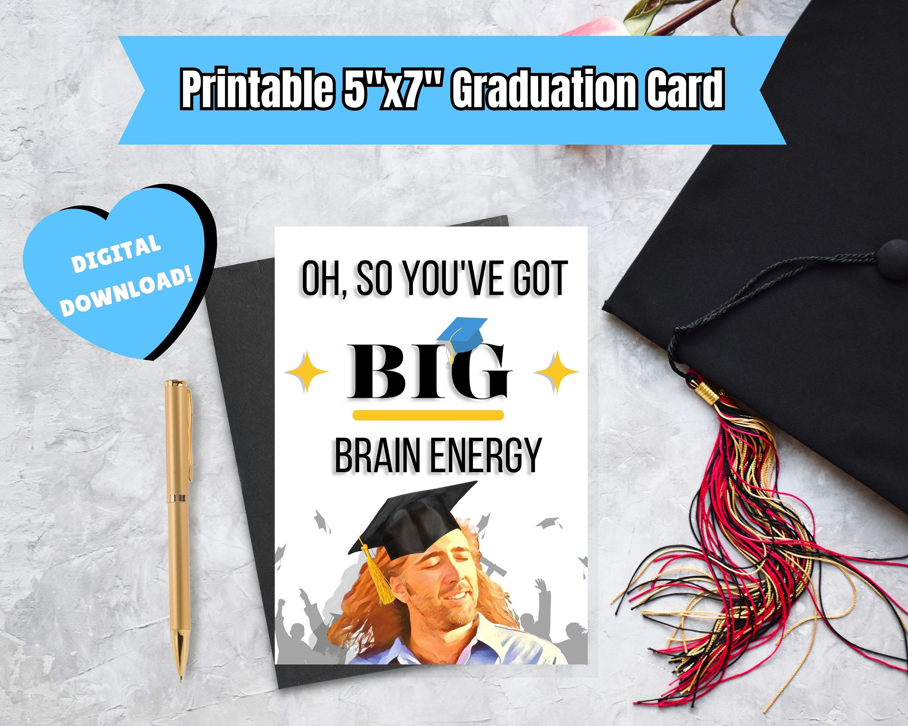 Printable Funny Nicolas Cage Graduation Card *DIGITAL* - Etsy
