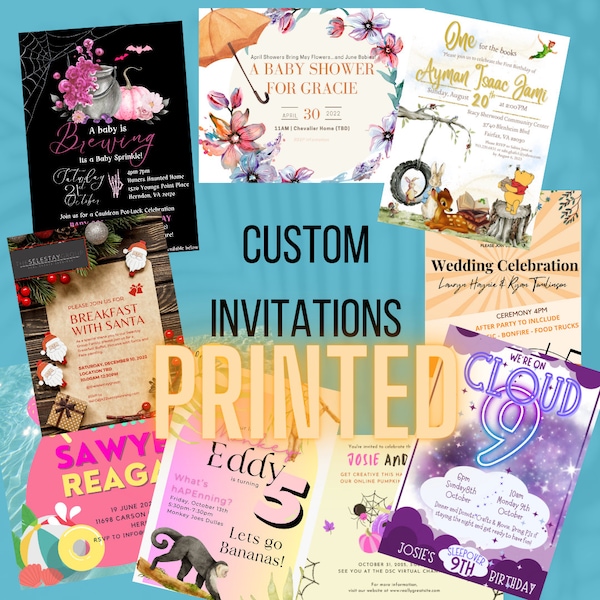 Custom Printed Invitations - Etsy