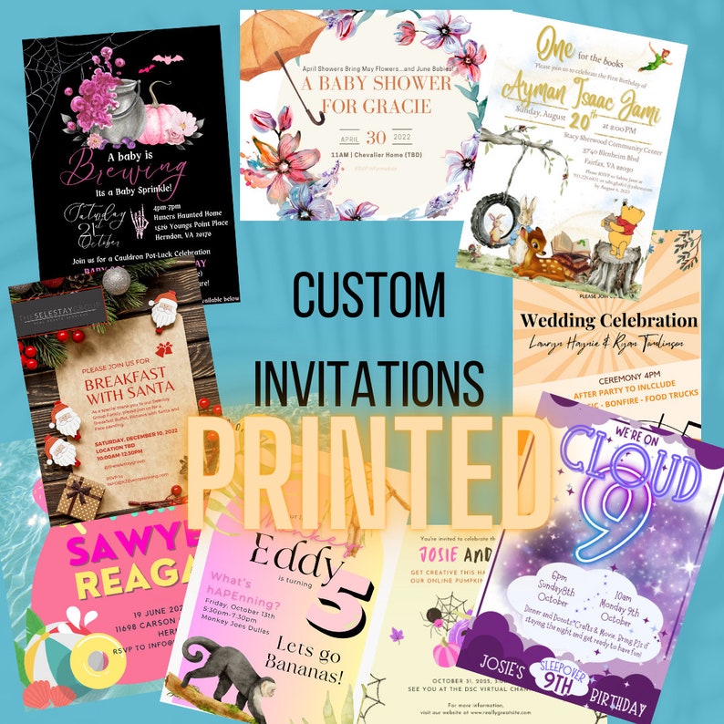 Custom Invitations Custom Invitation Design PRINTED | Made to Order ...