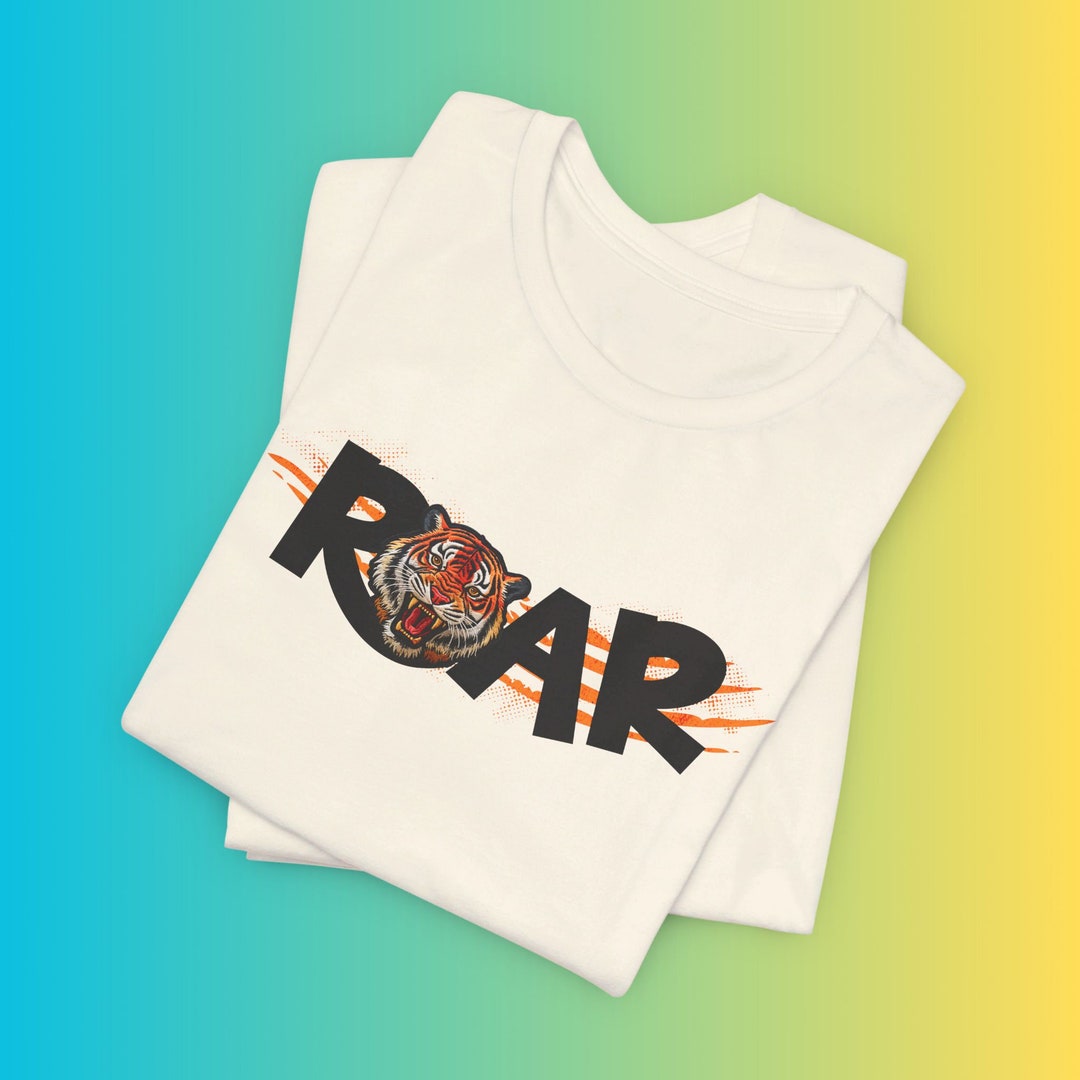 Tiger Roar Claws Cute Graphic Design Shirt, Tiger Face Animal Print ...
