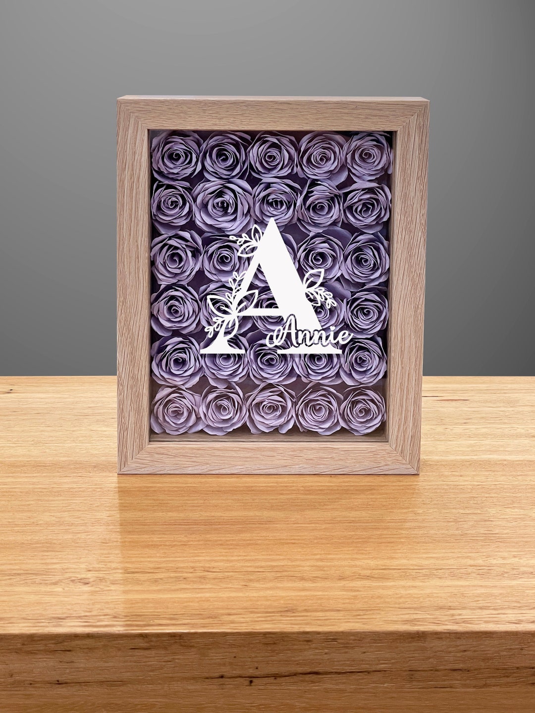 Personalised Shadow Box Realistic Roses - Etsy