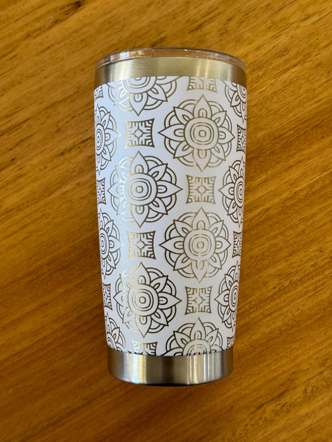 Full 360 Degree Laser Engraved White Yeti Dupe Tumbler - 20 Ounce 600ml ...
