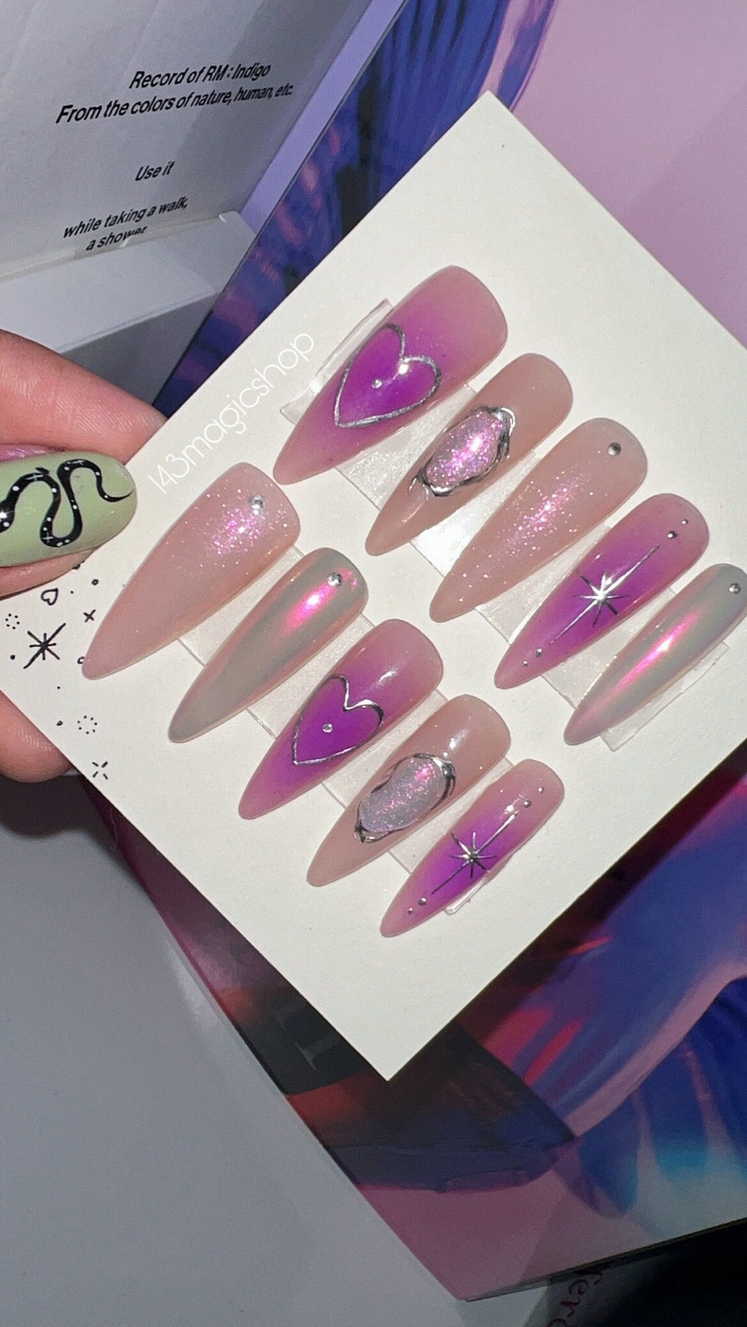 Purple Aurora Nails • BTS Inspired Nails • Purple Nails • Kpop Nails ...