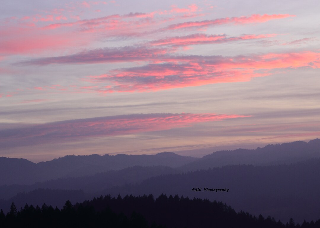 Sunset Landscape Photography, Napa Hills, Shadow Levels Photo, Cloud ...