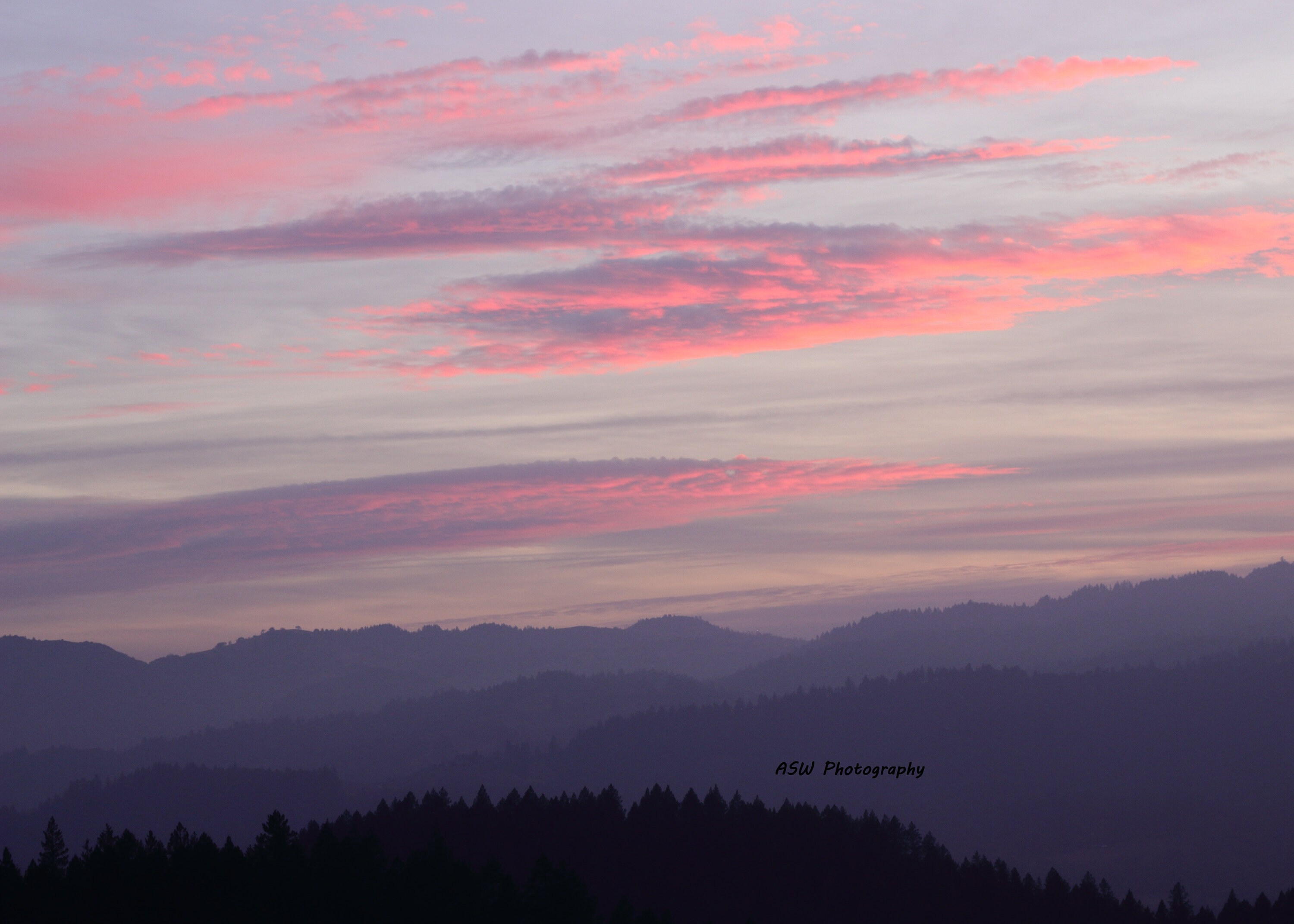 Sunset Landscape Photography, Napa Hills, Shadow Levels Photo, Cloud ...