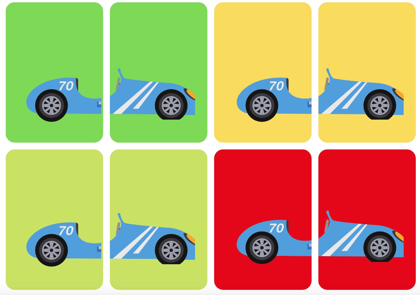 ABC Race Car Matching Flashcards - Etsy