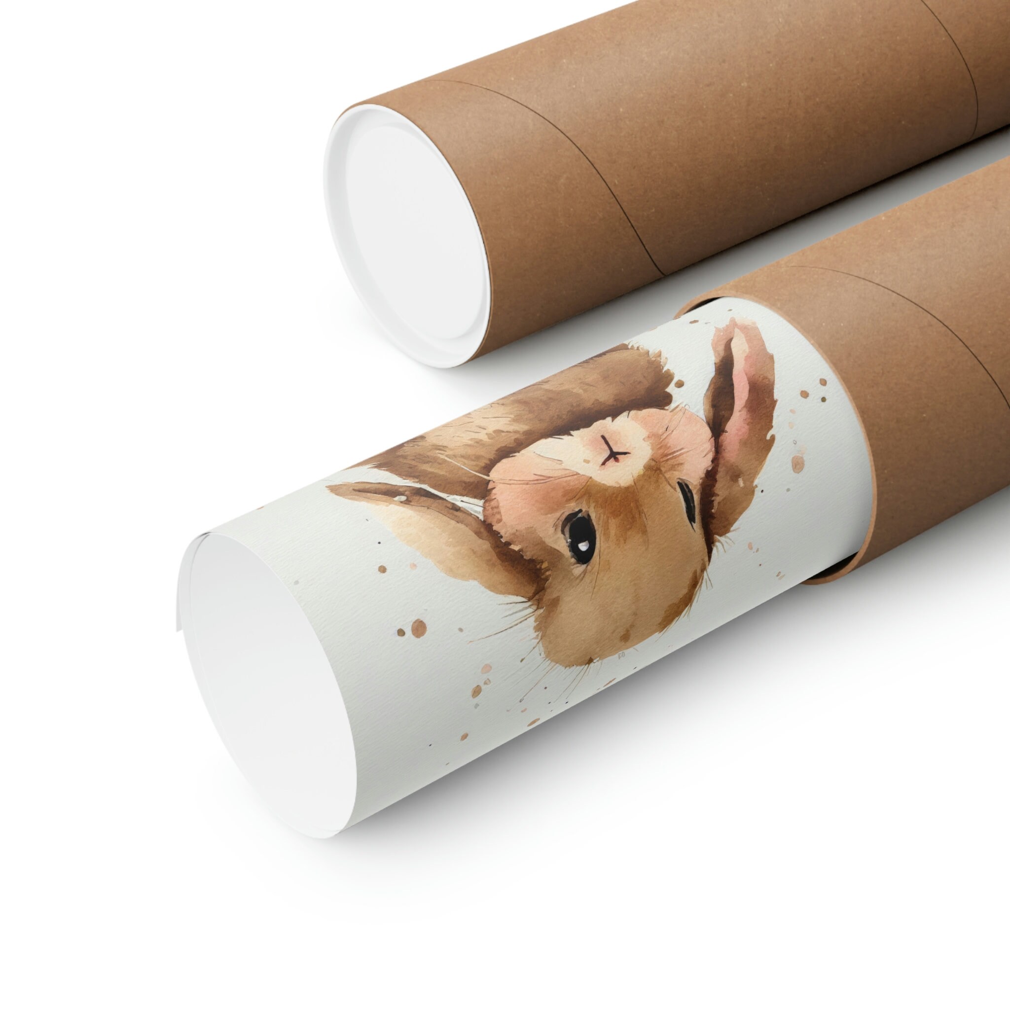 Bunny Rabbit Watercolor Poster Wall Art, Cute Nursery Wall Decor Art ...