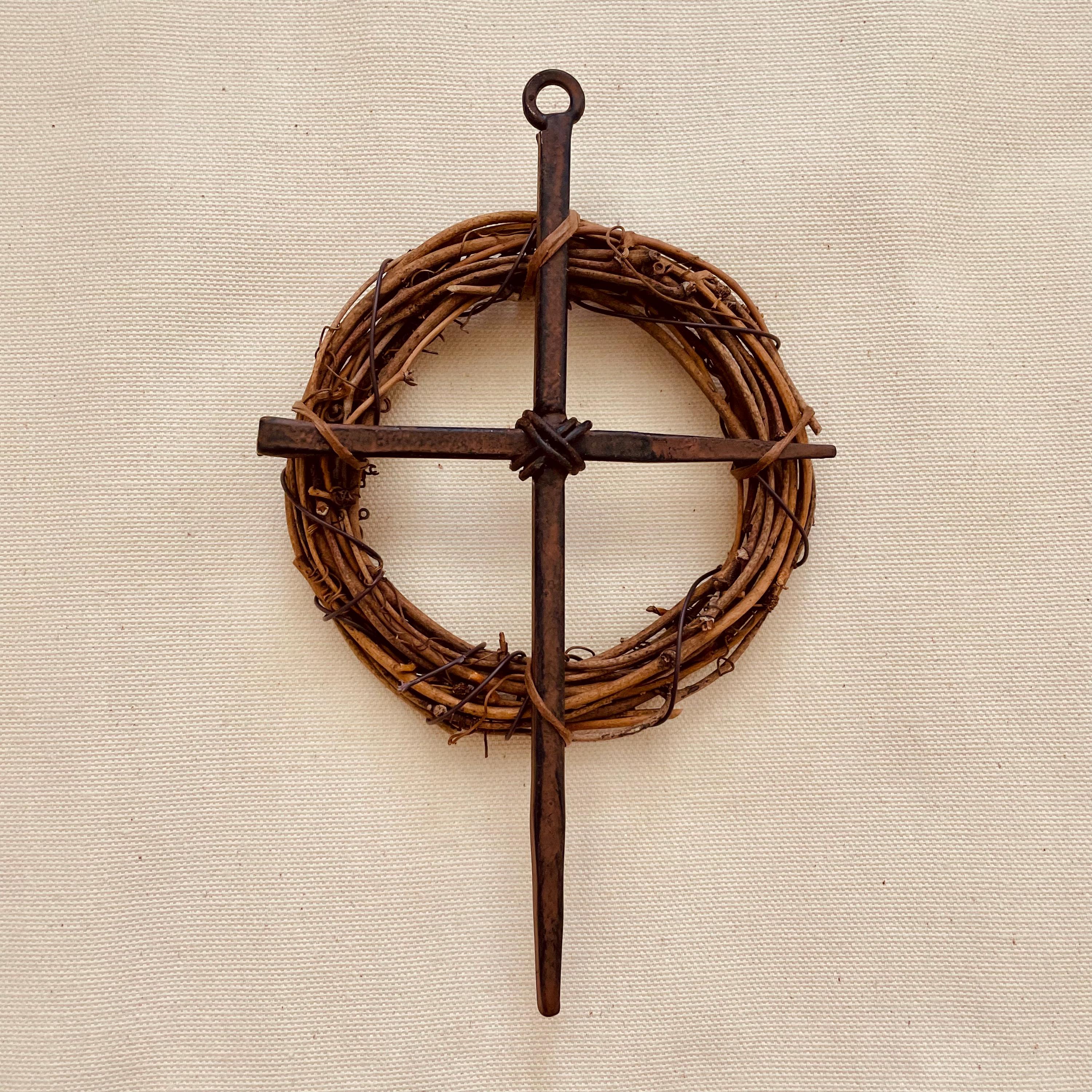 Lent Easter Simple Rustic Small Nail Cross Wreath - Christian Catholic ...