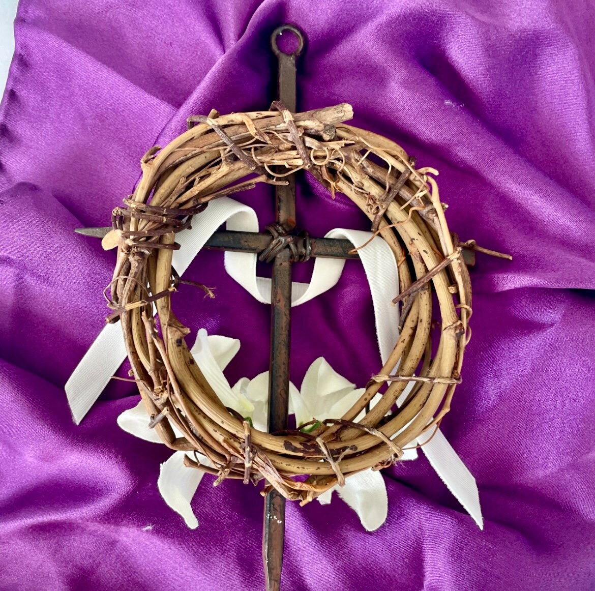 Easter Lent Small Nail Cross Wreath Christian Catholic Gift Home Decor ...