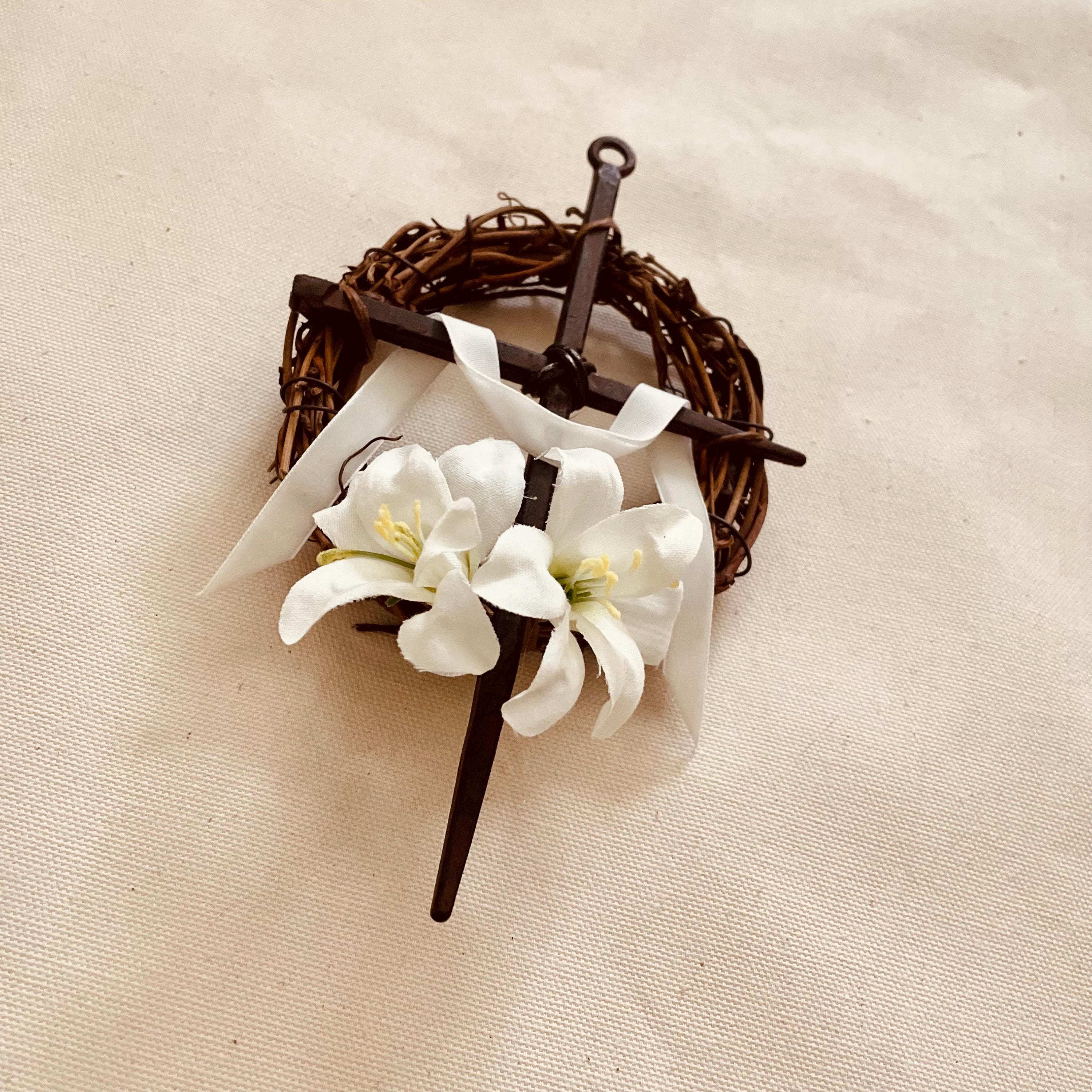 Easter Lent Small Nail Cross Wreath - Christian Catholic Gift - Home ...